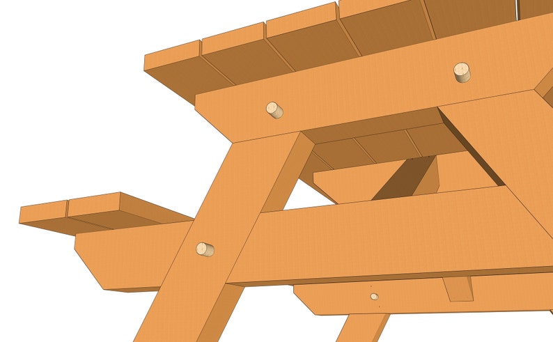 Timber Frame Picnic Table Plan - Etsy