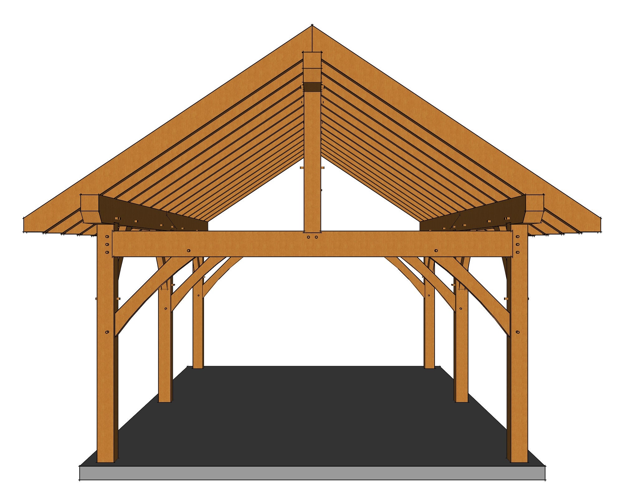 16×24 King Post Plan - Etsy