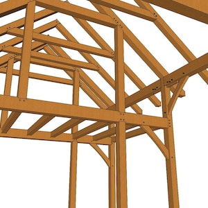 20x24 Timber Frame Plan With Loft - Etsy