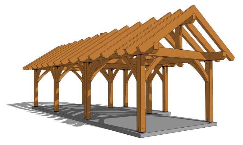 Three Gable Post and Beam Pavilion Plan - Etsy Canada