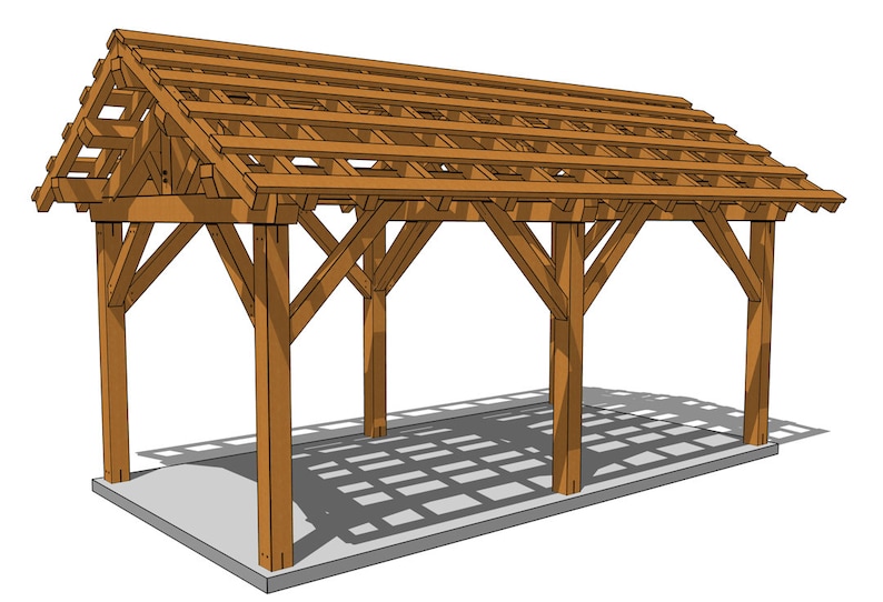 12×24 Post and Beam Pavilion Plan - Etsy
