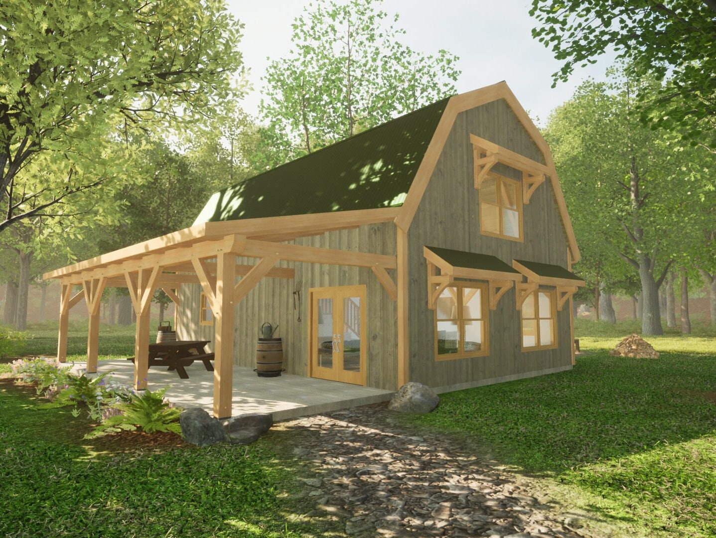24x36 Gambrel Barn Home Plan - Etsy