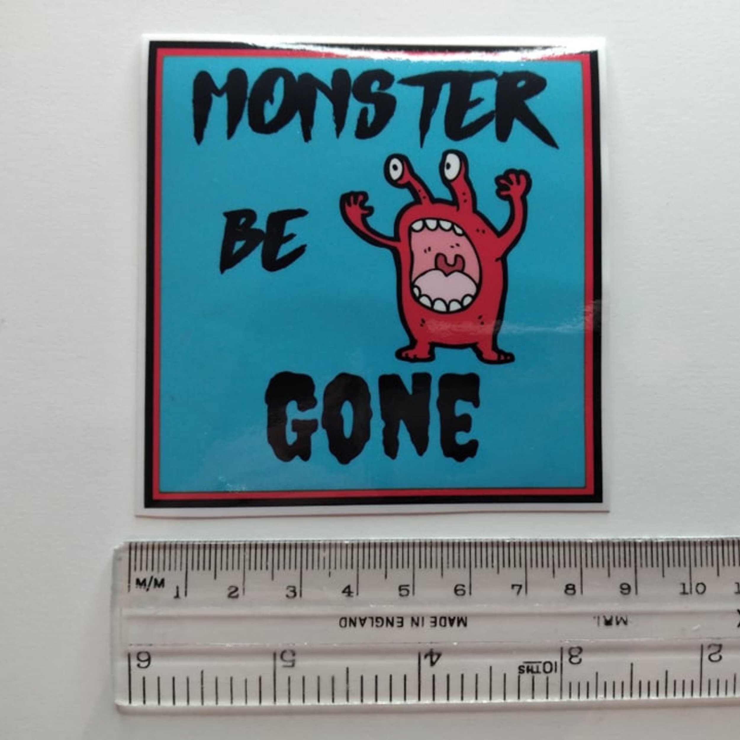Monster Be Gone L Sticker L Monster Spray Label L Large L Blue - Etsy