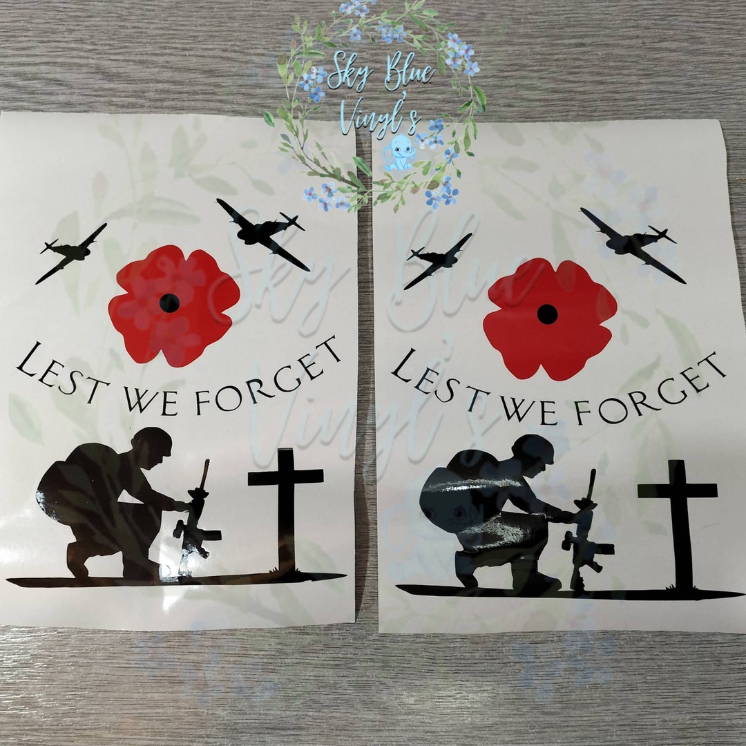 Lest We Forget Remembrance Sticker, Poppy Day Sticker, Poppy Window ...