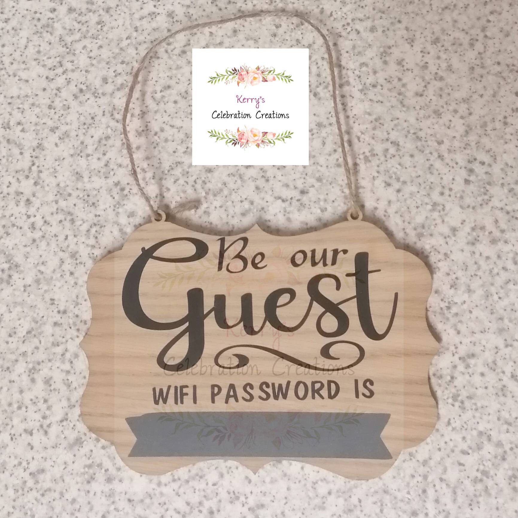 Be Our Guest Wifi Sign, Wifi Password Sign, Wifi Password Plaque ...