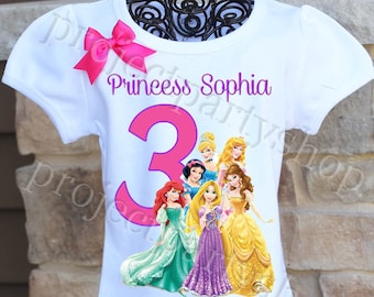 Disney Princess Birthday Shirt, Disney Birthday Shirt, Girl Birthday Shirt, Birthday Shirt ...