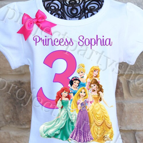 Disney Princesses Birthday Shirt Disney Princess Birthday - Etsy