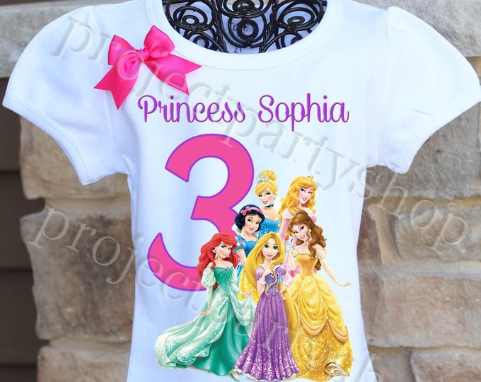 Disney Princesses Birthday Shirt - Etsy