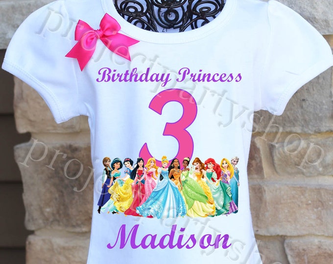 Disney Princesses Birthday Shirt - Etsy