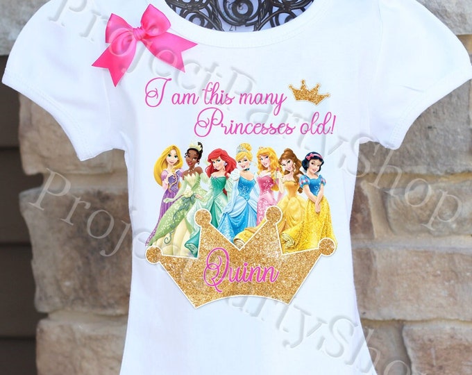 Disney Princesses Birthday Shirt, Disney Princess Birthday Shirt - Etsy