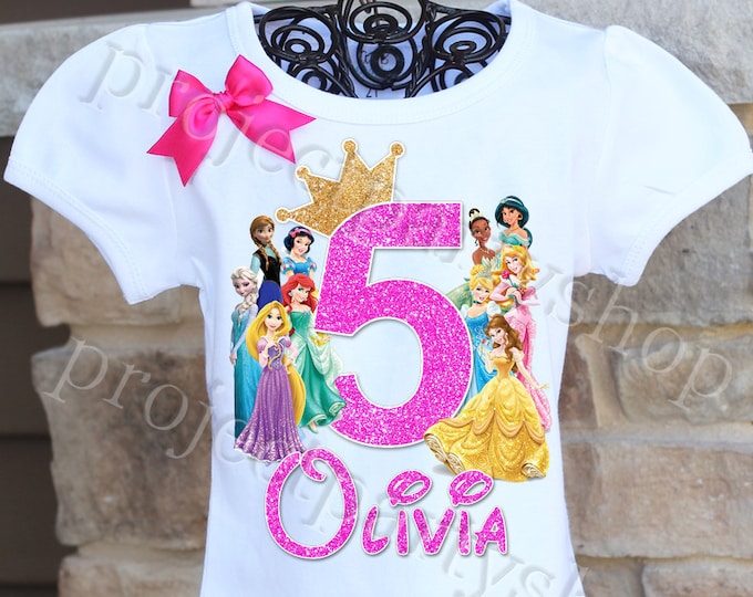 Disney Princesses Birthday Shirt, Disney Princess Birthday Shirt - Etsy