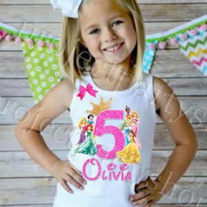 Disney Princesses Birthday Shirt, Disney Princess Birthday Shirt - Etsy