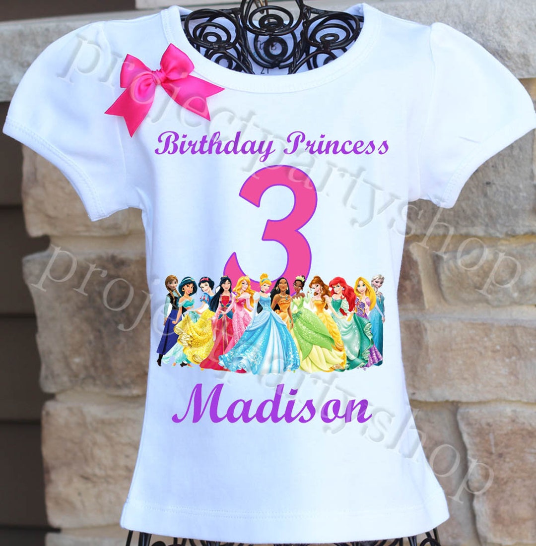 Disney Princesses Birthday Shirt - Etsy