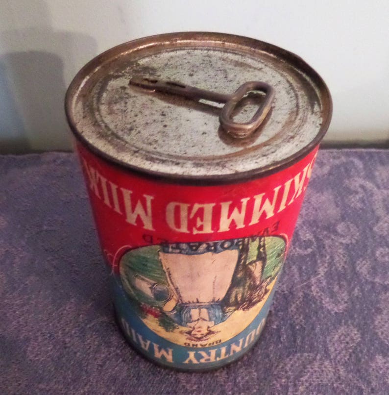 Vintage Country Maid Skimmed Milk Can Bank. Can Key - Etsy