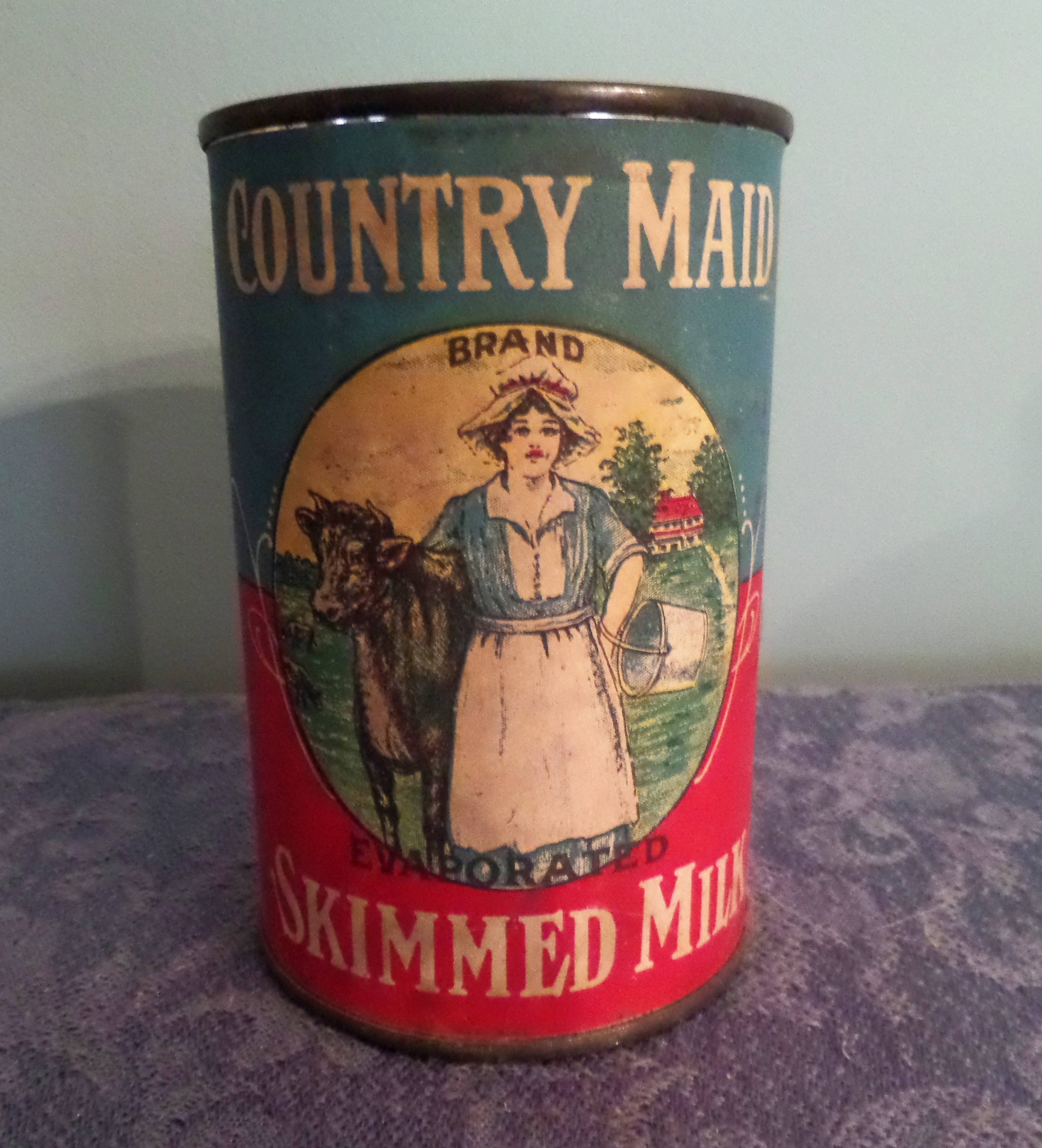 Vintage Country Maid Skimmed Milk Can Bank. Can Key - Etsy