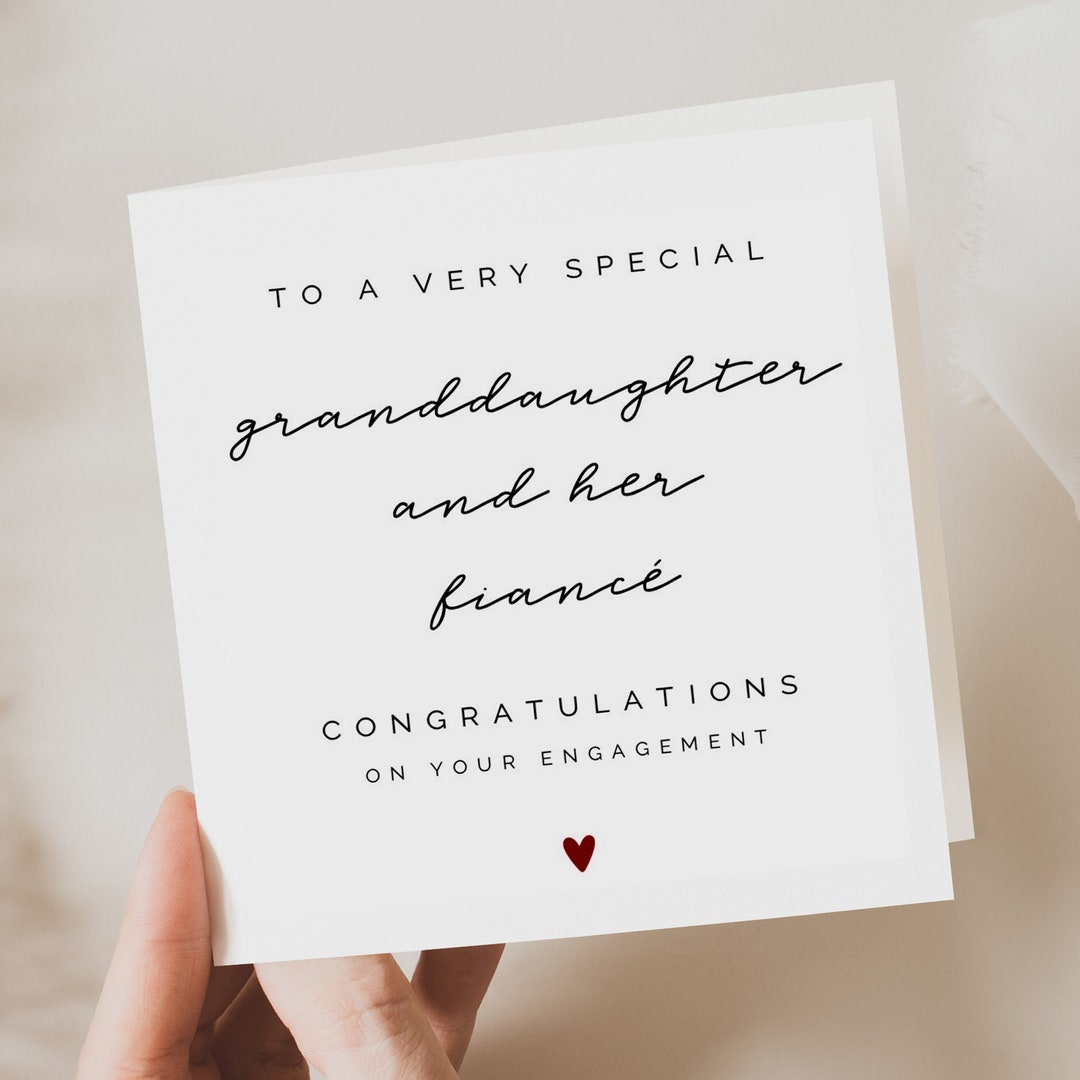 Engagement Card for Granddaughter and Fiancé - Congratulations on Your ...