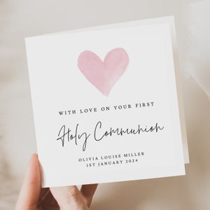 Personalised First Holy Communion Card for Girl - Baby Girl Holy ...