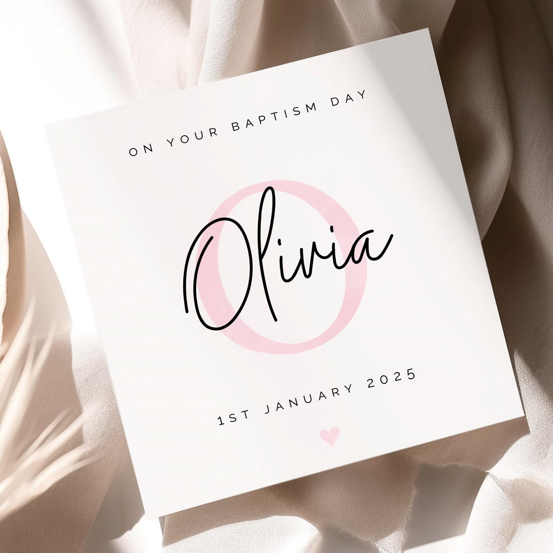 Personalised Baptism Card for Girl - Baby Girl Baptism Card ...