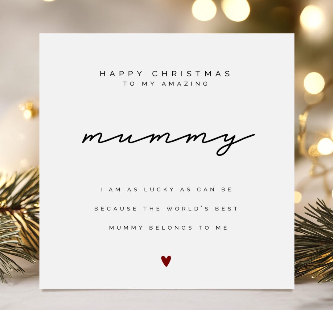 Christmas Card for Mummy - Mummy Christmas Card - Christmas Gift for ...