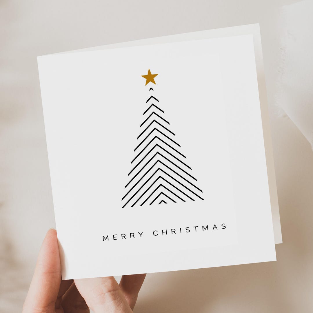 Buy Minimalist Christmas Card Abstract Tree Christmas Greeting Card for ...
