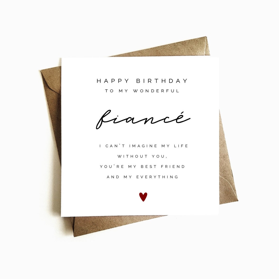 Birthday Card for Fiancé Happy Birthday Fiancé Fiancé Birthday Card ...