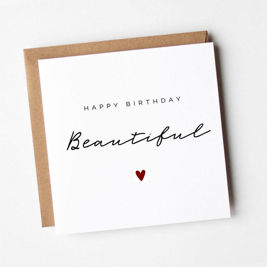 Happy Birthday Beautiful Card - Etsy UK