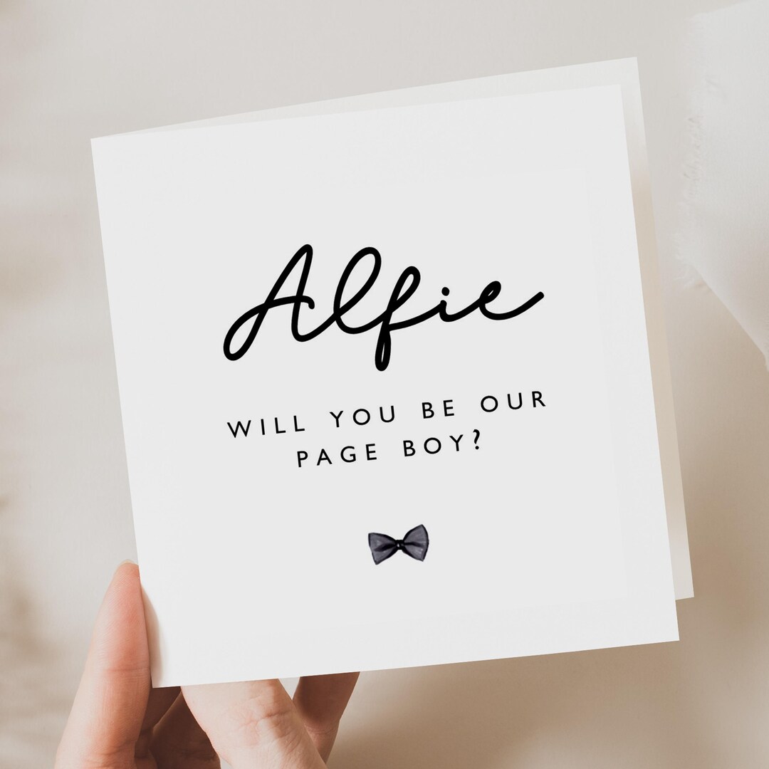 Personalised Page Boy Proposal Card - 'will You Be Our Page Boy ...
