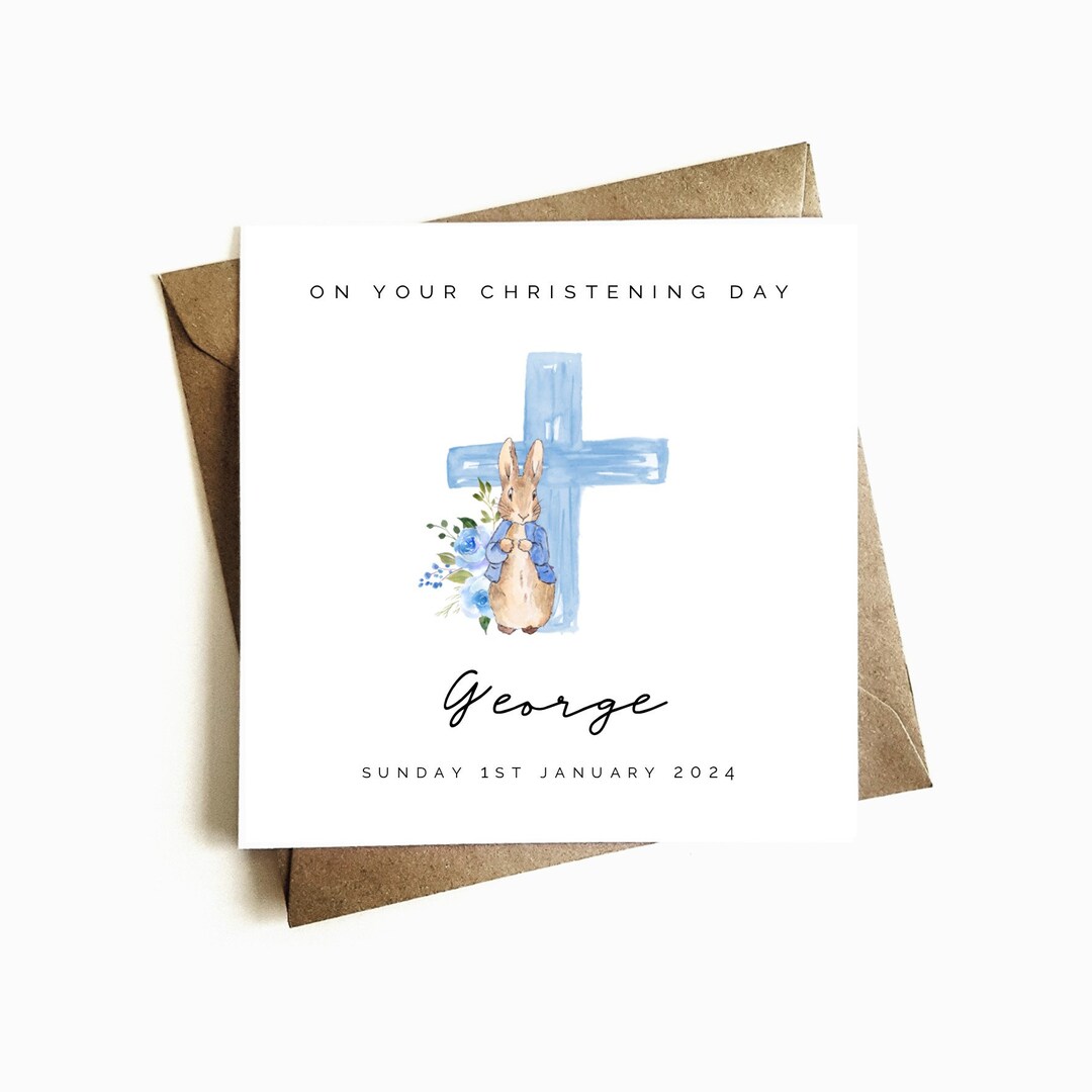 Christening Card for Boy Baby Boy Christening Card Godson Christening ...