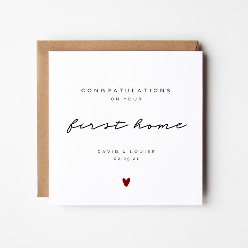 Personalised Congratulations on Your First Home Card First - Etsy UK