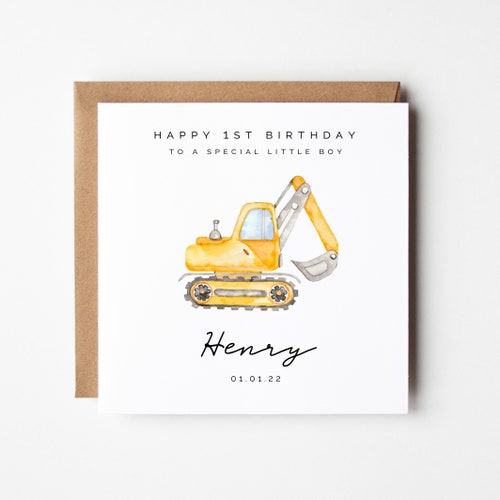 Personalised Digger Birthday Card dump Truck son Nephew - Etsy