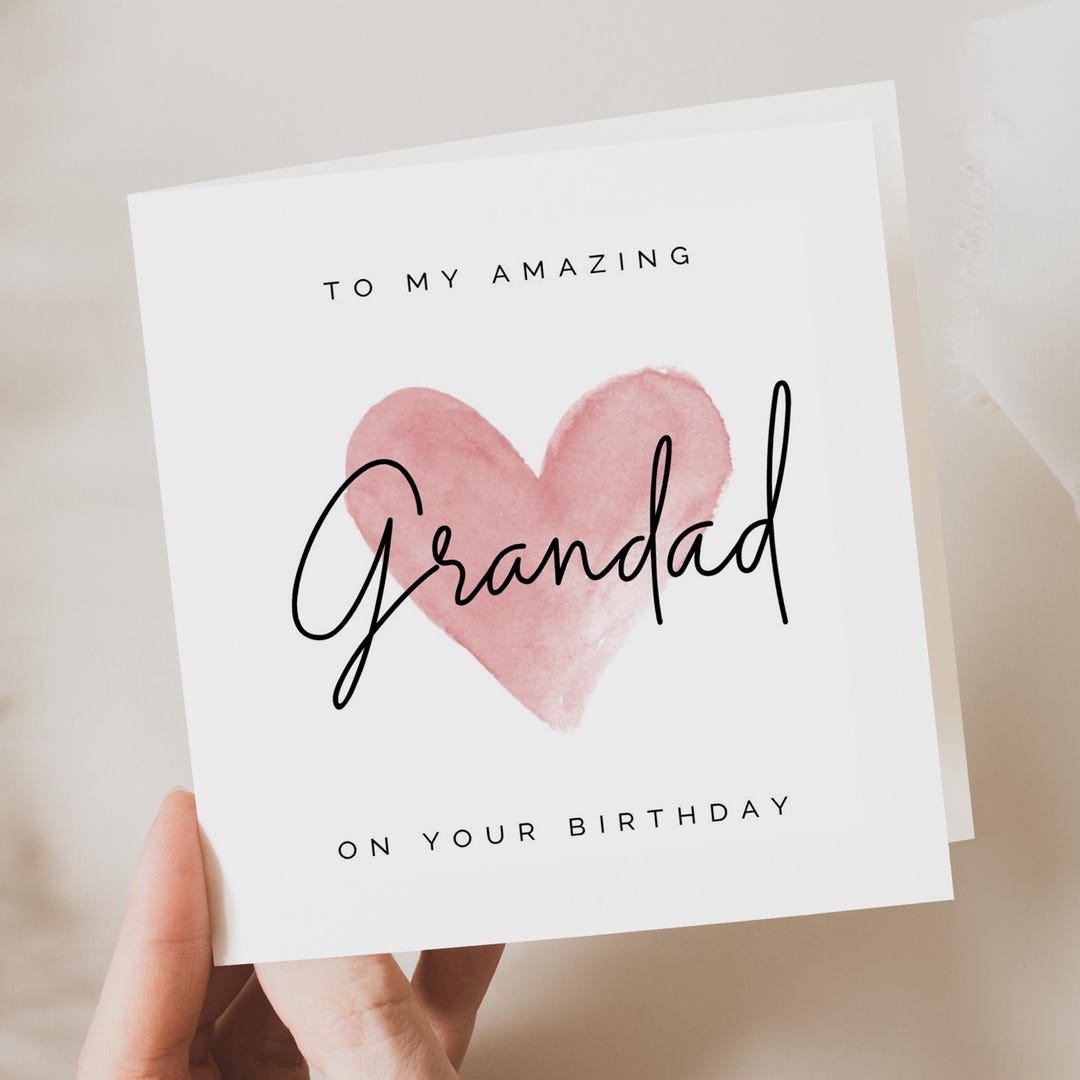 Birthday Card for Grandad Happy Birthday Grandad Grandad Birthday Card ...