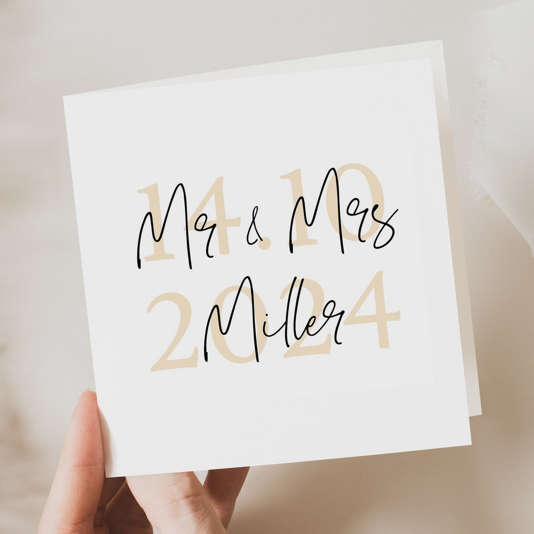 Personalised Wedding Day Card for Couple - Wedding Congratulations Card ...