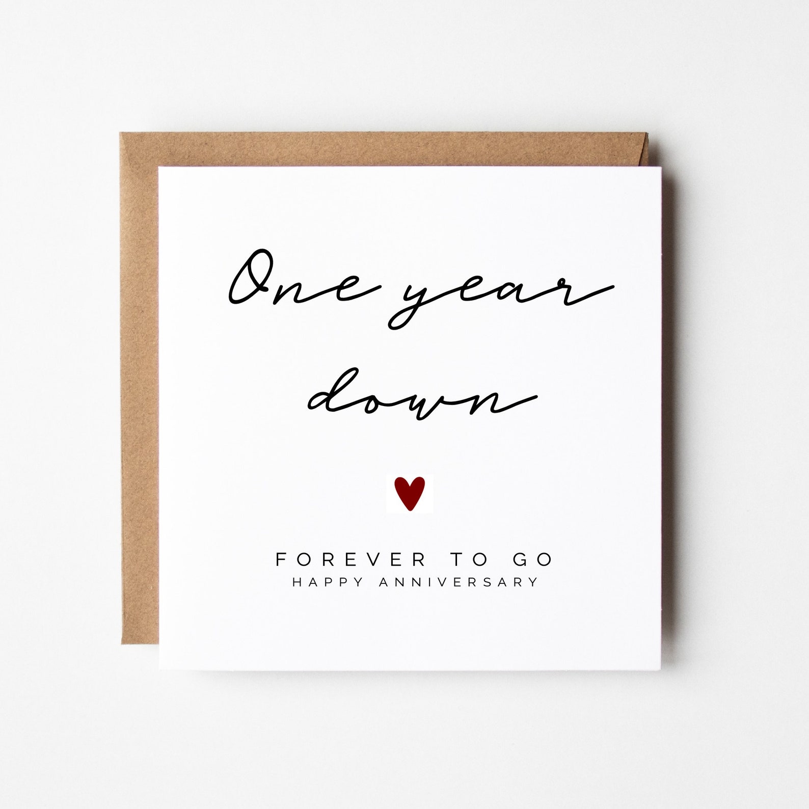 First Anniversary Card 'one Year Down Forever to Go' - Etsy UK