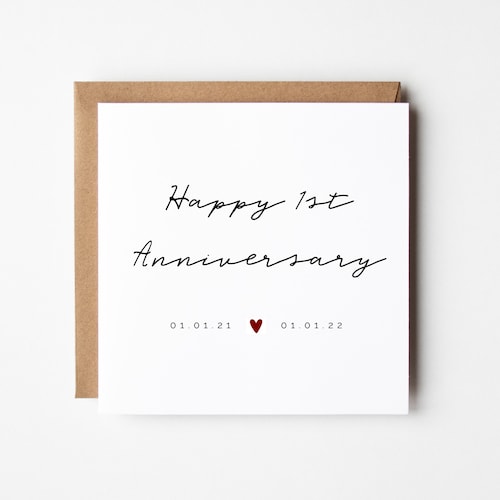 1st Wedding Anniversary Card First Anniversary Card for - Etsy