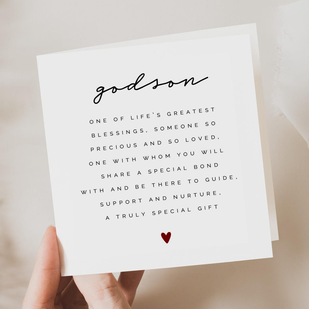 Godson Definition Greeting Card - Godson Birthday Card - Birthday Gift ...