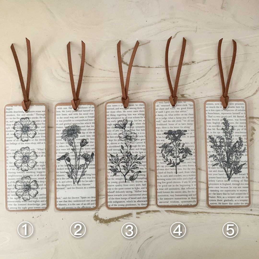Stamped Vintage Bookmarks, Recycled From Old And/or Thrifted Books - Etsy