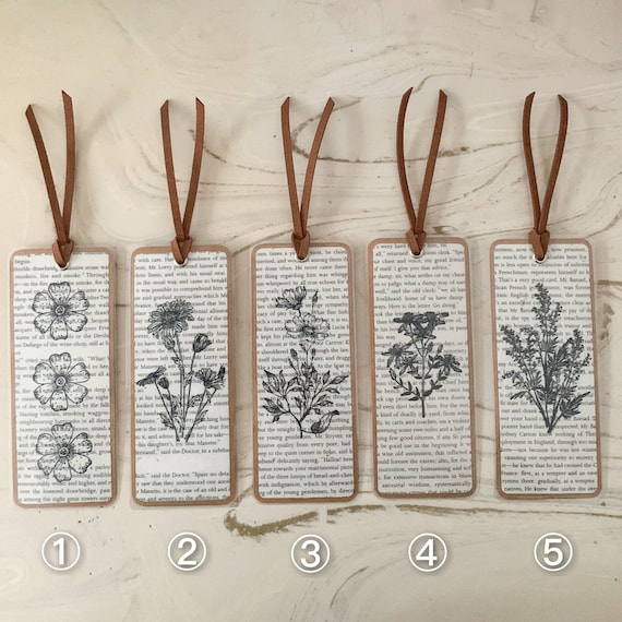 Stamped Vintage Bookmarks Recycled From Old And/or Thrifted - Etsy