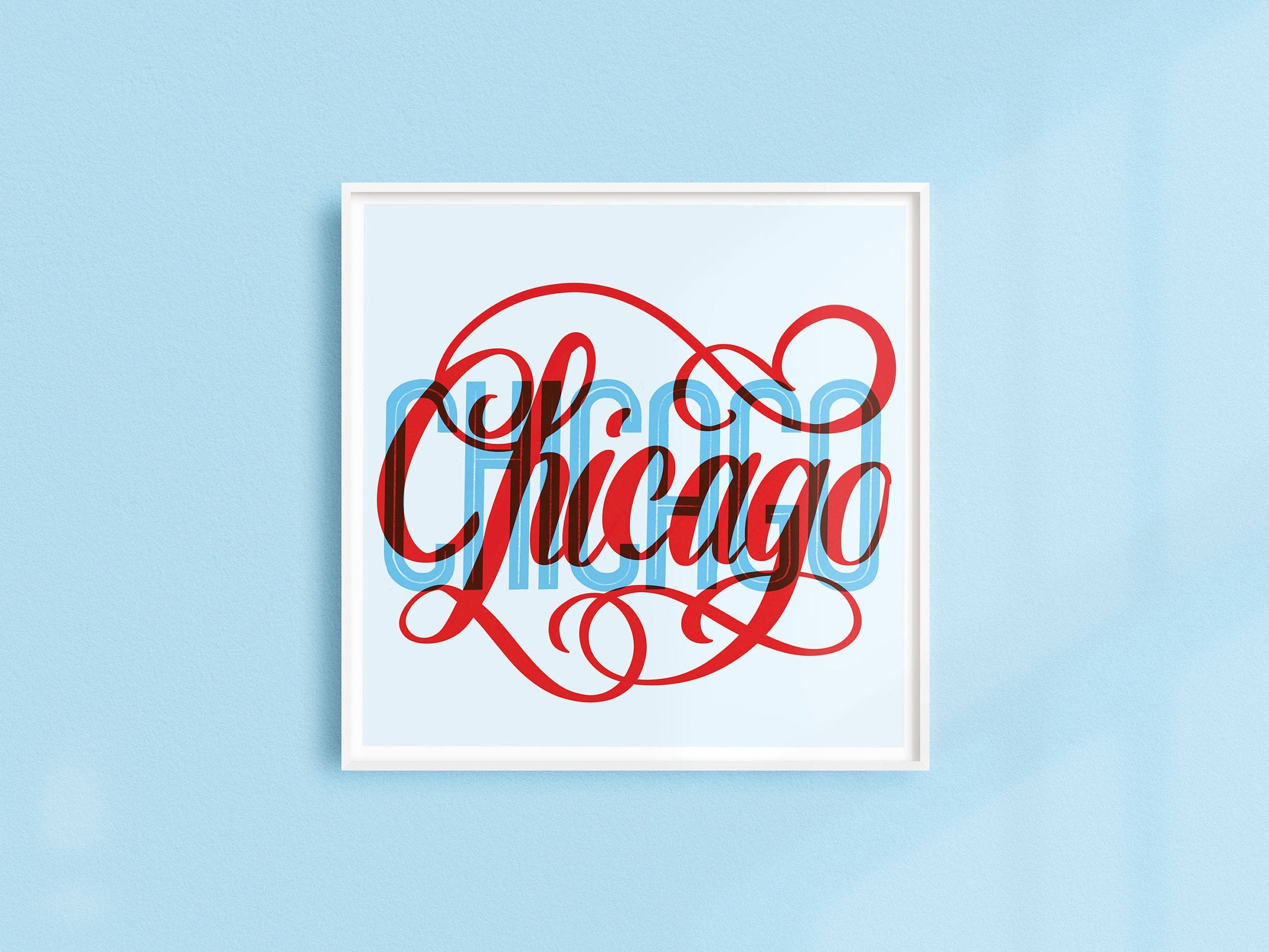 Chicago Wall Art Print Chicago Art Work Chicago Typography | Etsy