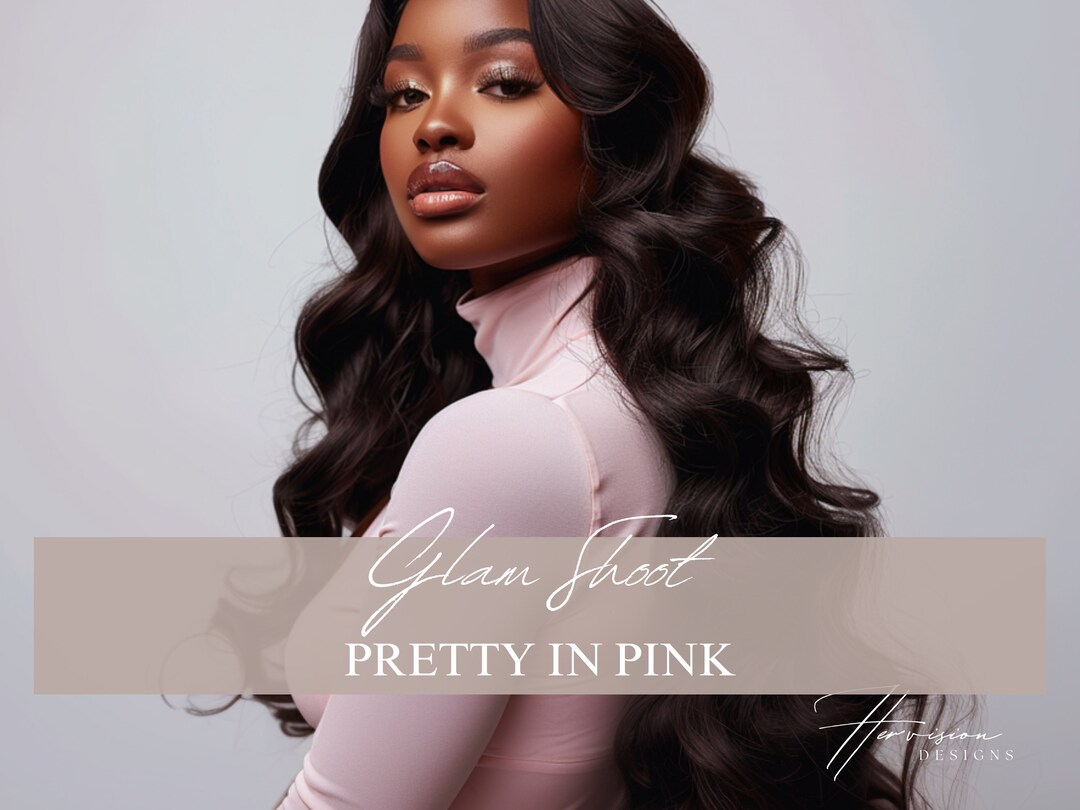 Glam in Pink AI Stock Pictures: Black Woman Images (1024x1024 Px) - Etsy