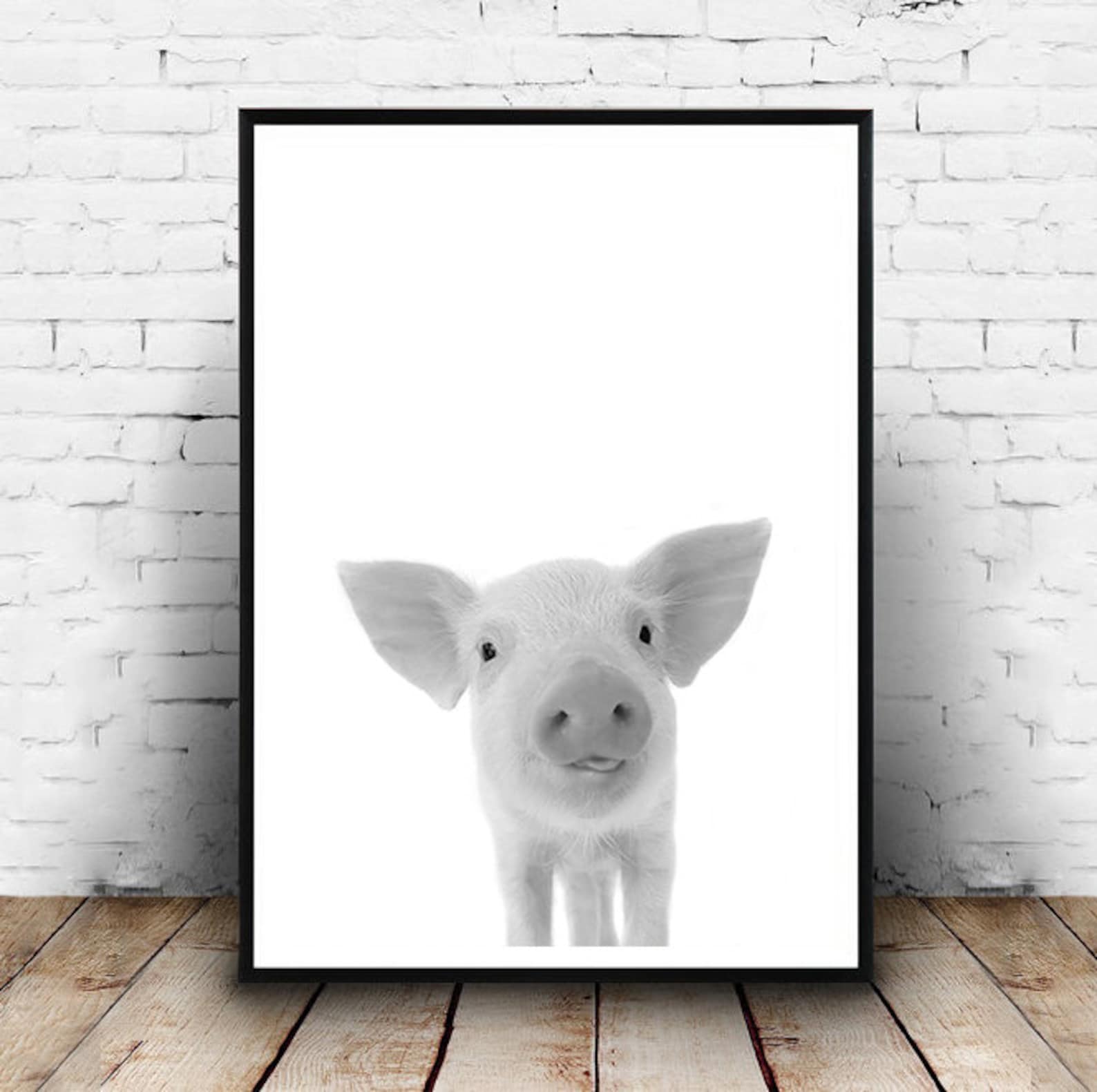 Pig Print, Piggy Print, Farm Animal Print, Pig Black and White, Pig ...