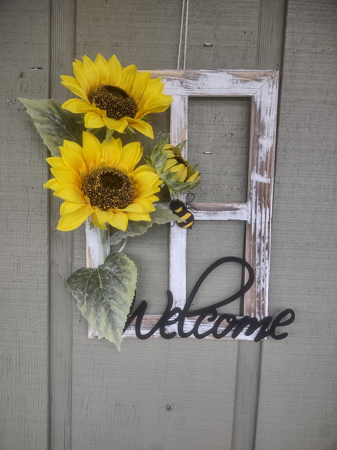 Welcome Sunflower Window - Etsy
