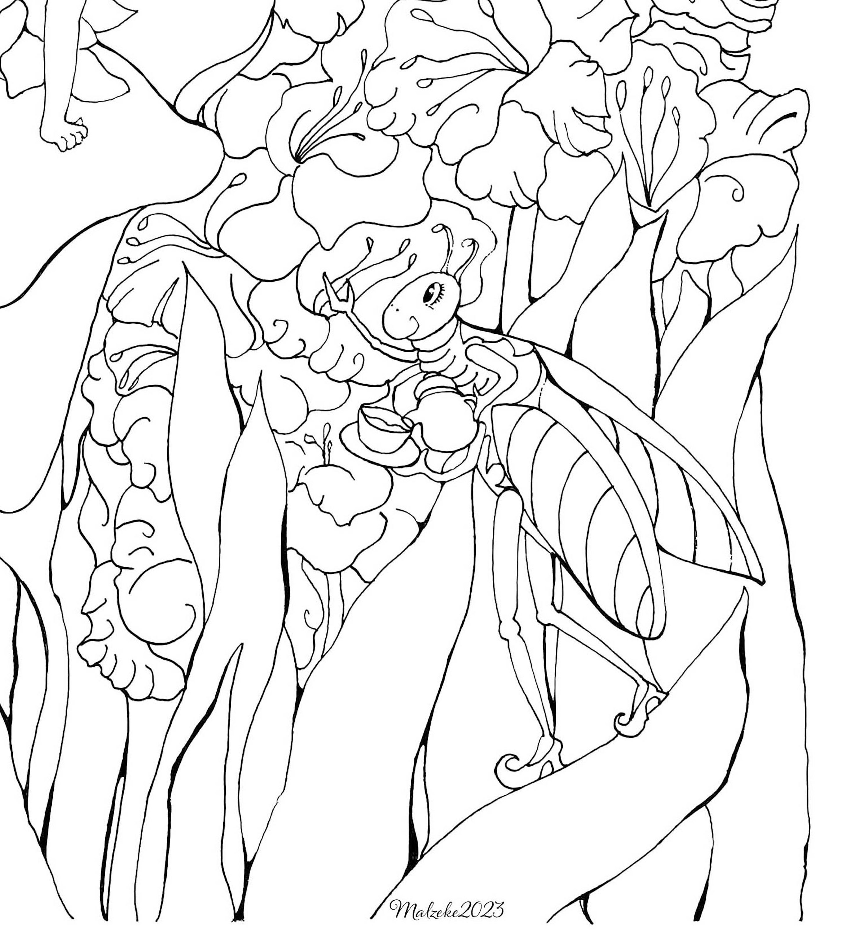 Nature Fairy Coloring Book Page, Digital Printable Download Page - Etsy