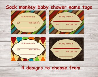 Sock Monkey Tags - Etsy