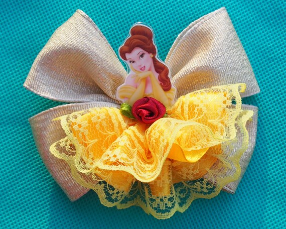Beauty and the Beast Hair Bow / Belle Hair Bow / Disney | Etsy