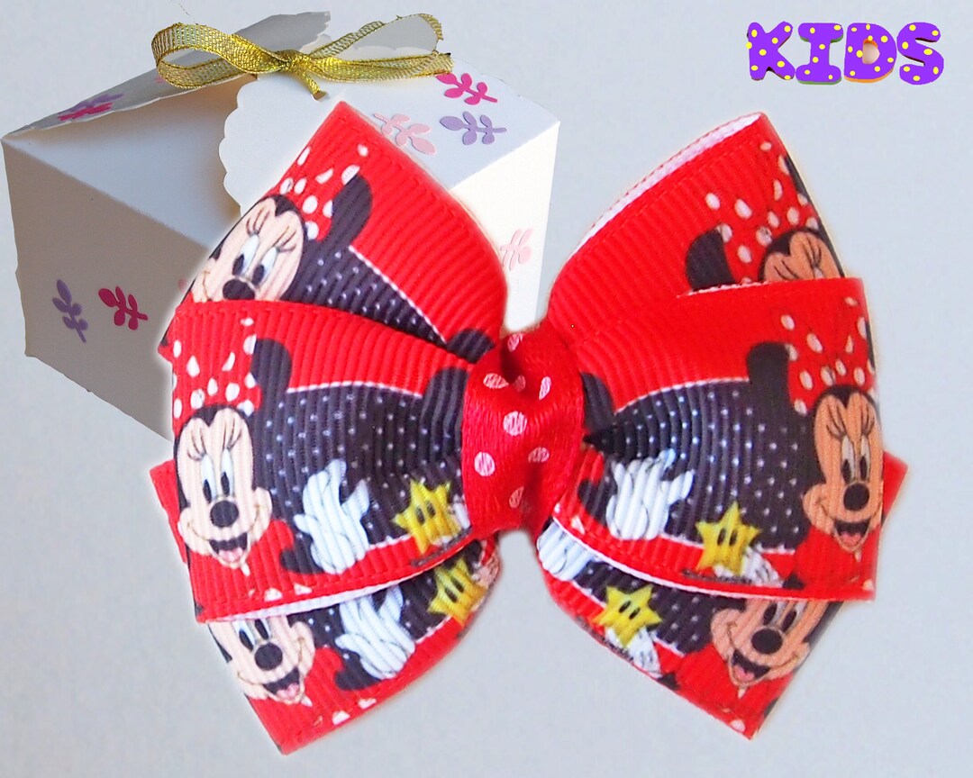 Minnie Mouse Hair Bow / Disney Hair Bow / Minnie Mouse Hair Clip / Red ...