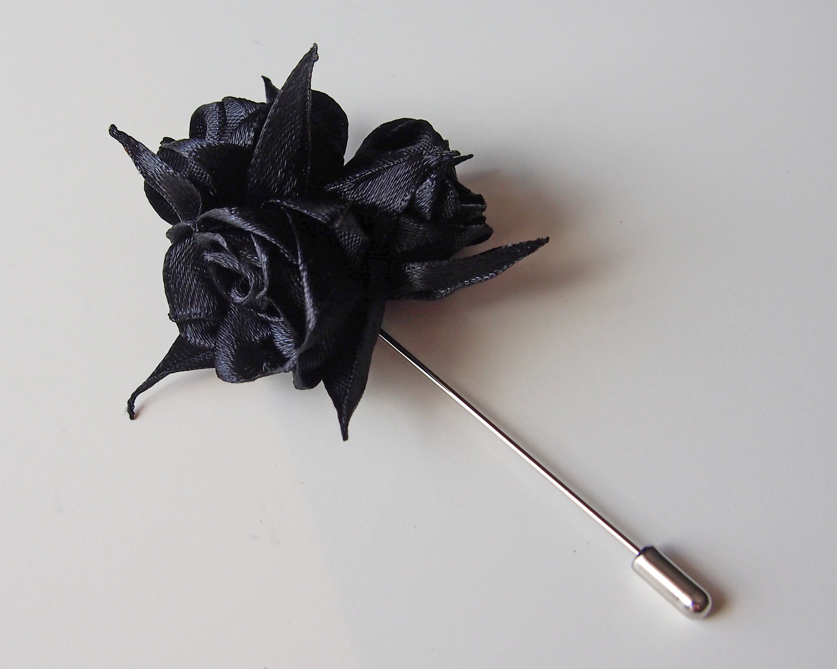 Black Lapel Pin / Men's Lapel Pin / Fabric Lapel Pin / - Etsy