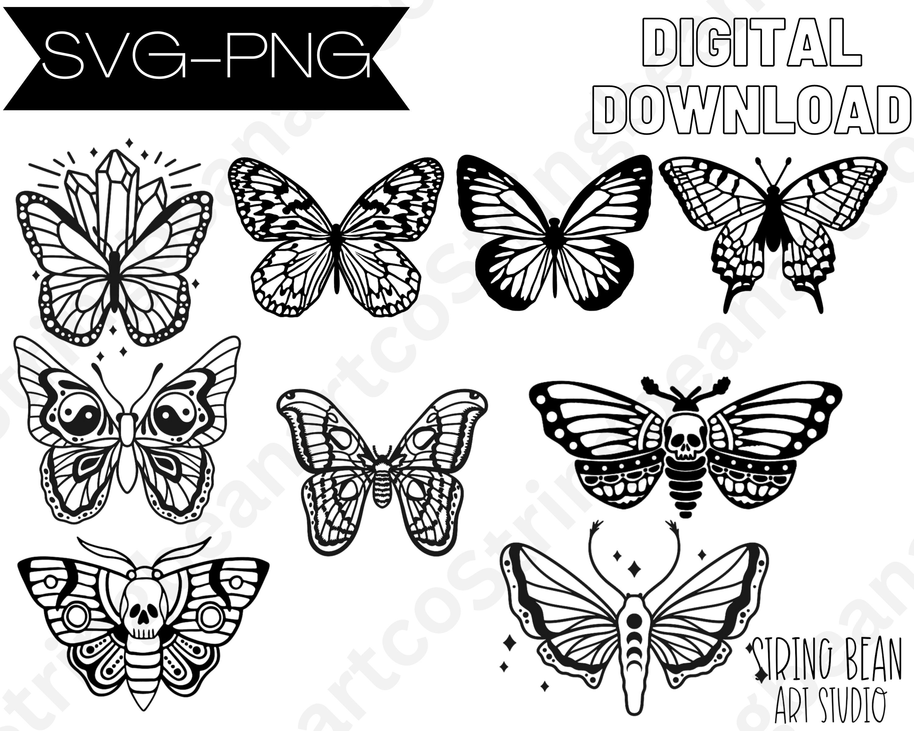 Butterfly and Moth Svg Digital Download for Cricut, Wood Burning, T ...