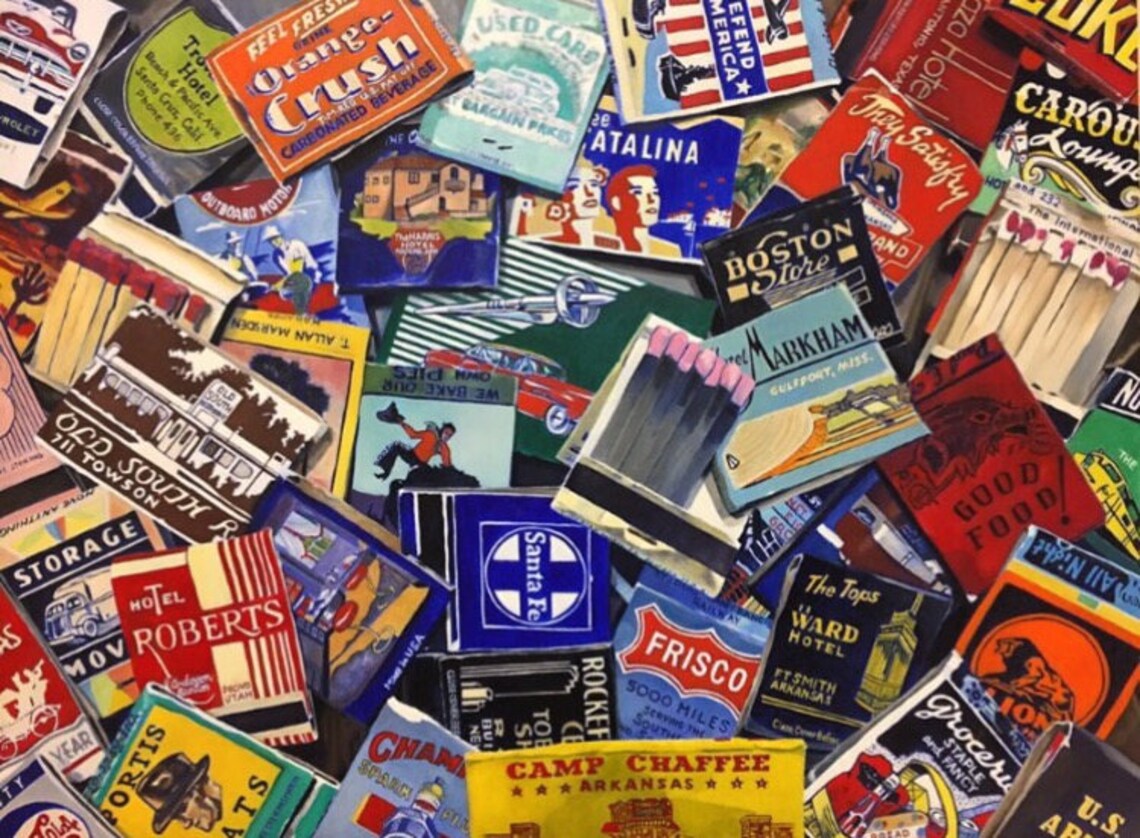 Vintage Matchbooks Fine Art Digital Print on Canvas Wall Art - Etsy