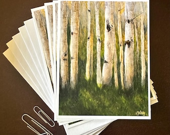 Aspen Art Notecard Set: Oil Painting Print, 10 Cotton Cards - Etsy