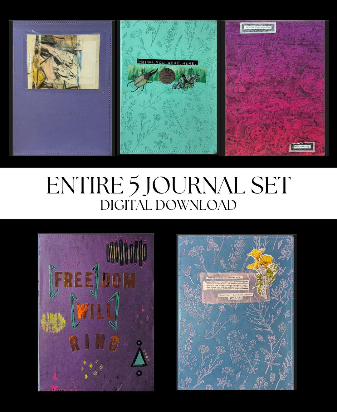 Used Handwritten Diaries/journals - ENTIRE SET Five Journals Total ...